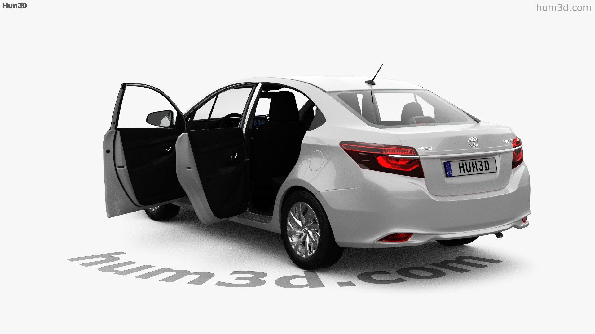 360 view of Toyota Vios CN-spec with HQ interior 2024 3D model ...