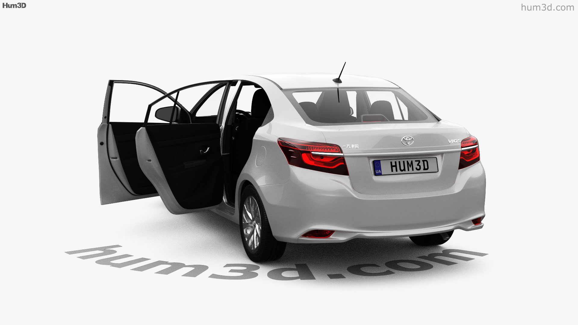 360 view of Toyota Vios CN-spec with HQ interior 2024 3D model ...