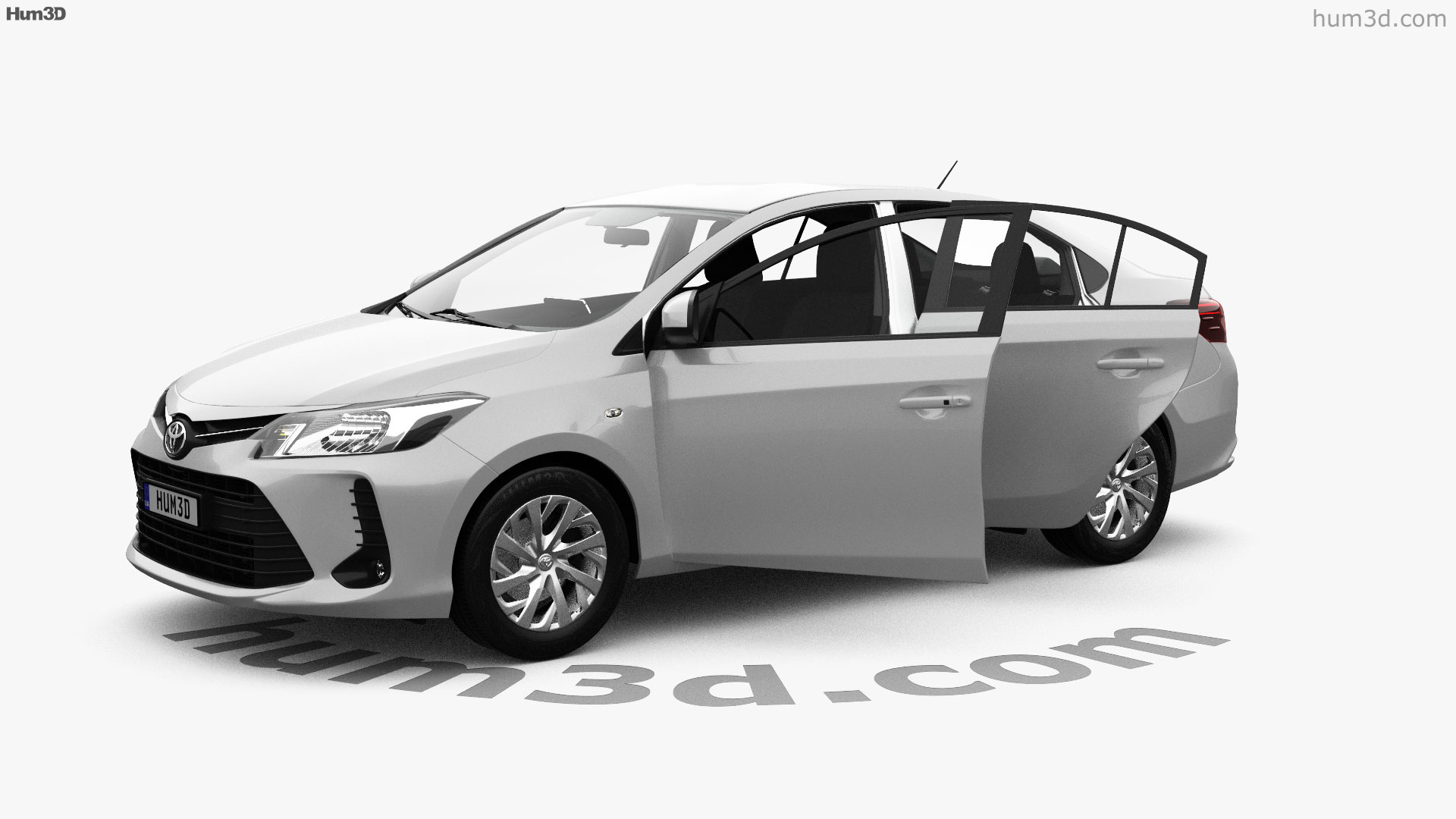 360 view of Toyota Vios CN-spec with HQ interior 2024 3D model ...