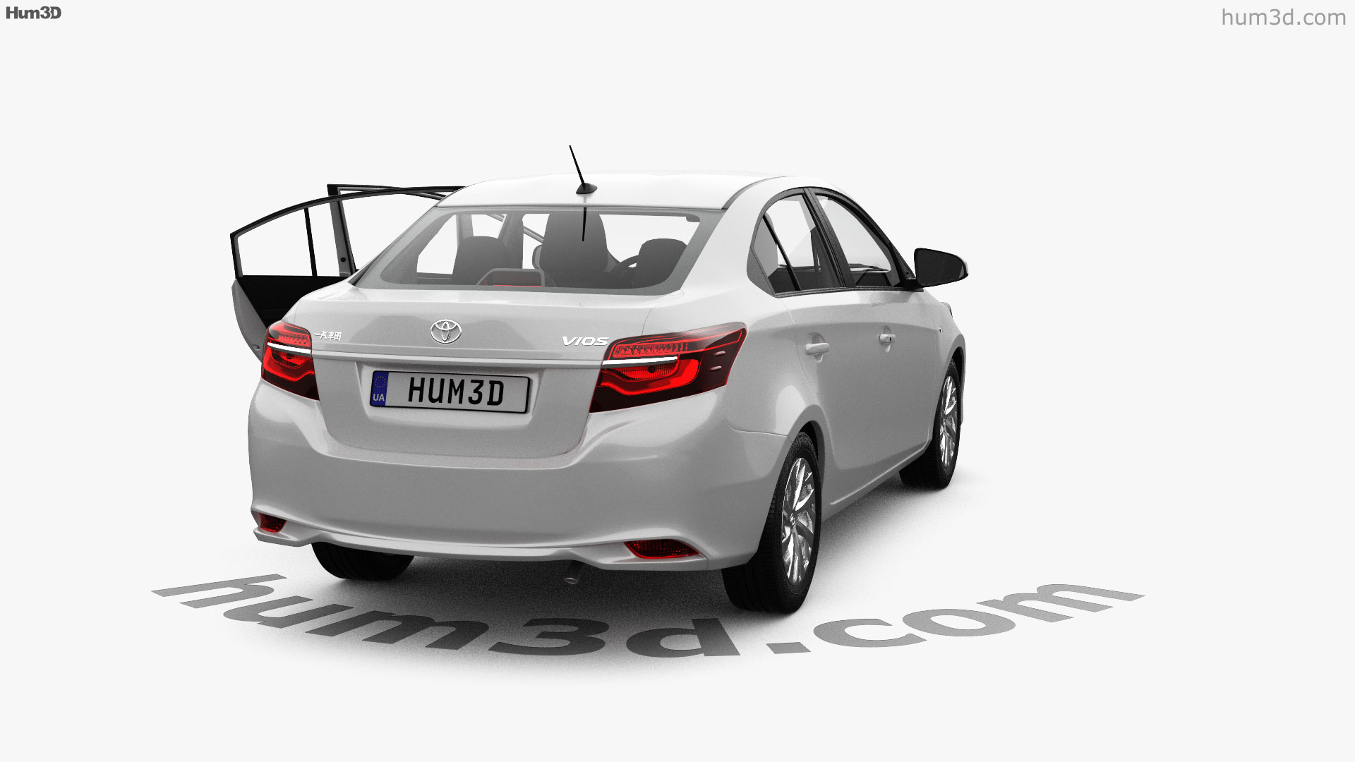 360 view of Toyota Vios CN-spec with HQ interior 2024 3D model ...