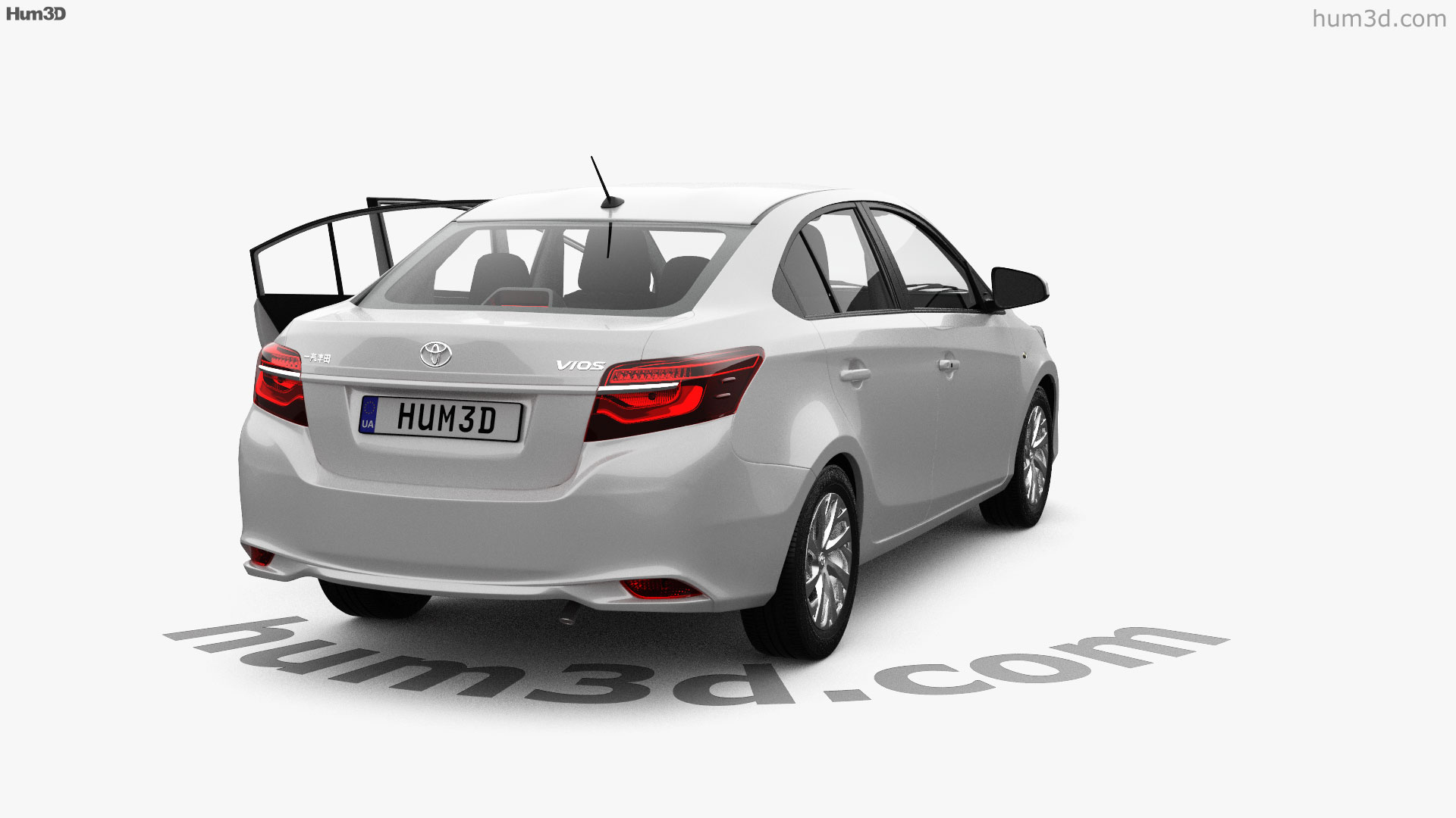 360 view of Toyota Vios CN-spec with HQ interior 2024 3D model ...