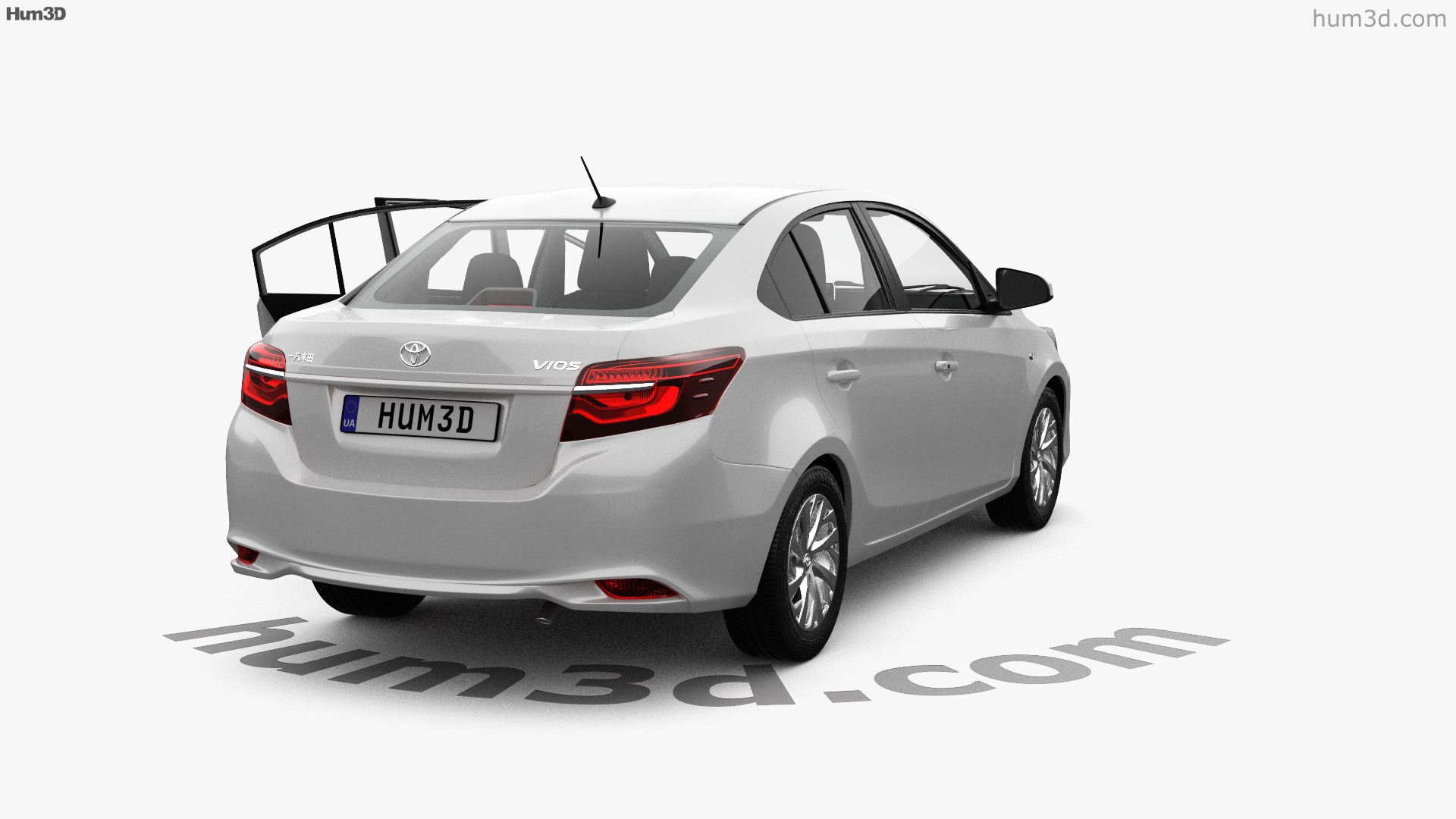 360 view of Toyota Vios CN-spec with HQ interior 2024 3D model ...