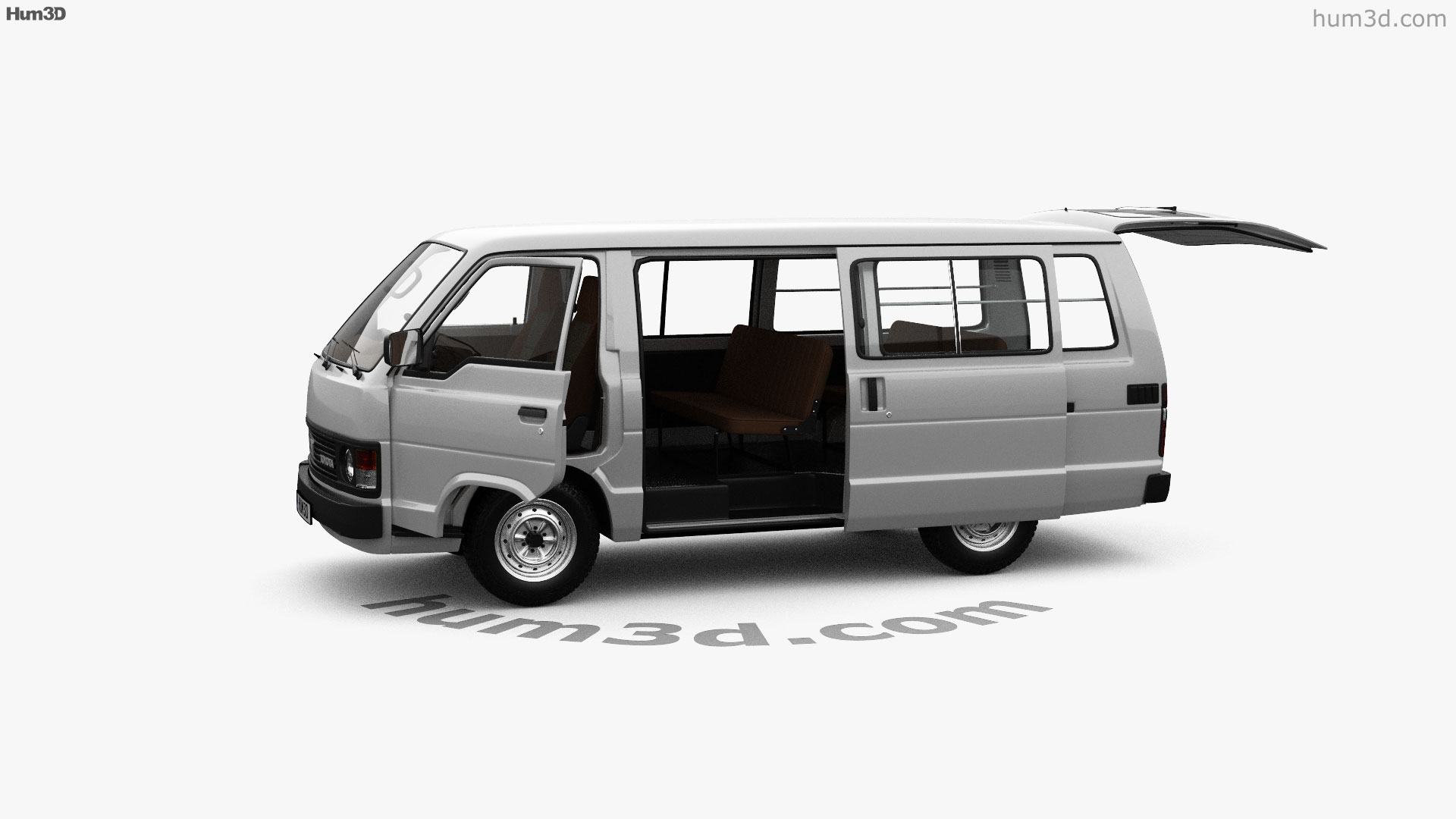 360 view of Toyota Hiace Passenger Van with HQ interior 1985 3D model ...