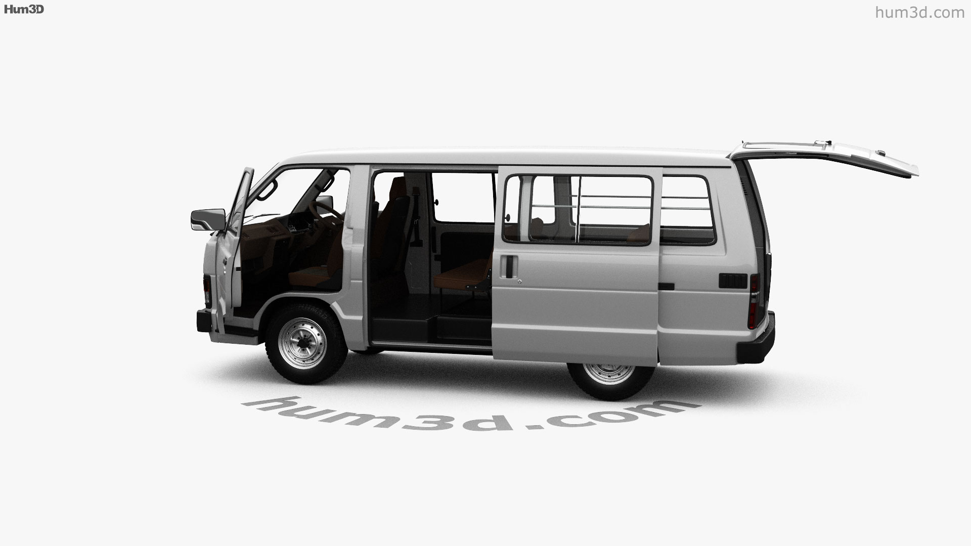 360 view of Toyota Hiace Passenger Van with HQ interior 1985 3D model ...