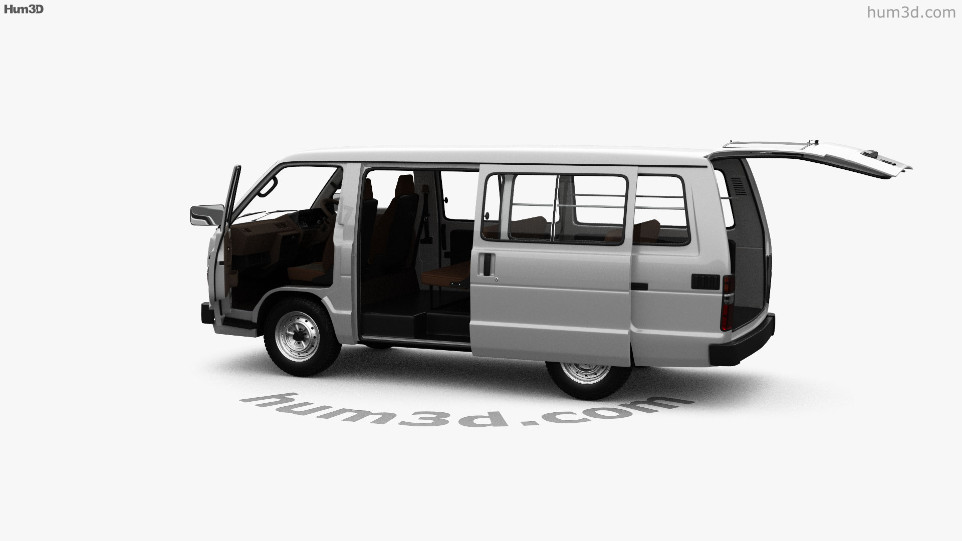 360 view of Toyota Hiace Passenger Van with HQ interior 1985 3D model ...