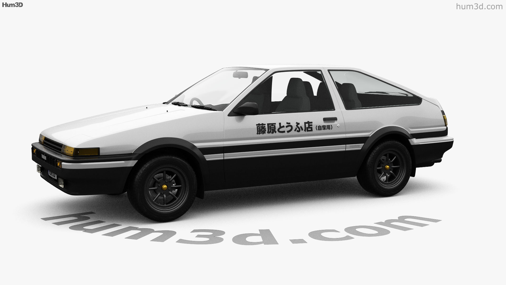 360 view of Toyota Sprinter Trueno Initial D 3-doors 1989 3D model ...