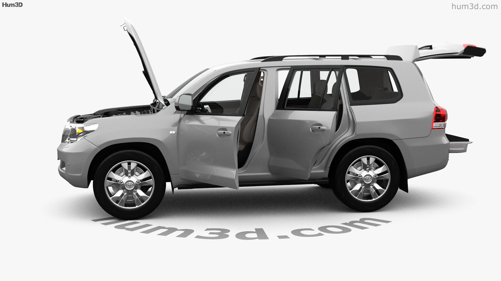 360 view of Toyota Land Cruiser with HQ interior and engine 2010 3D ...