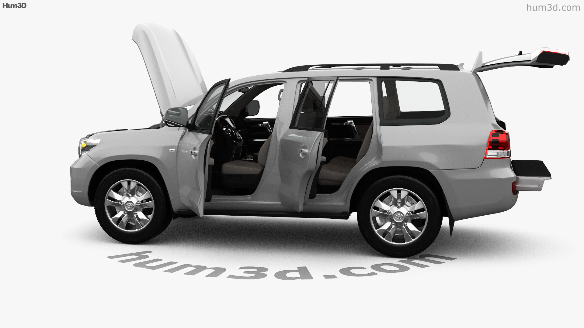 360 view of Toyota Land Cruiser with HQ interior and engine 2010 3D ...