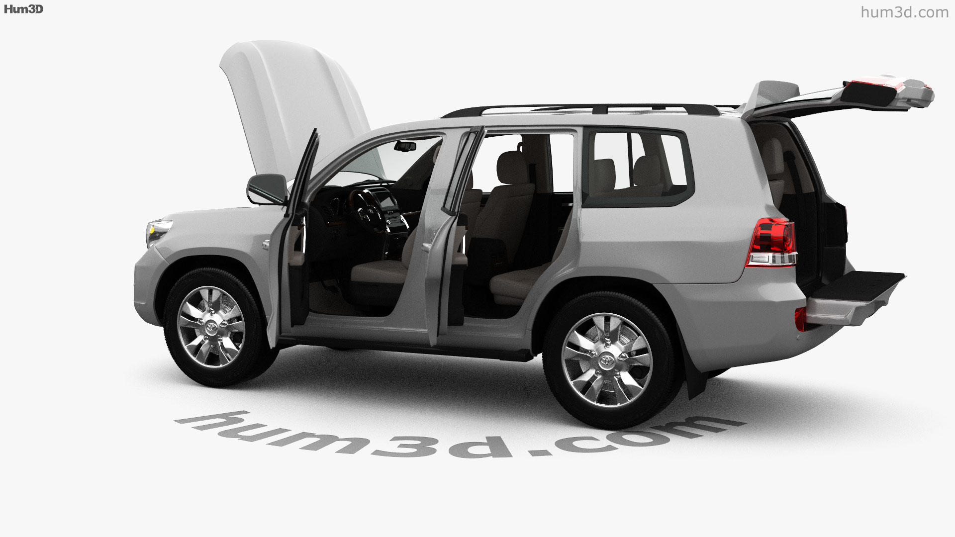 360 view of Toyota Land Cruiser with HQ interior and engine 2010 3D ...