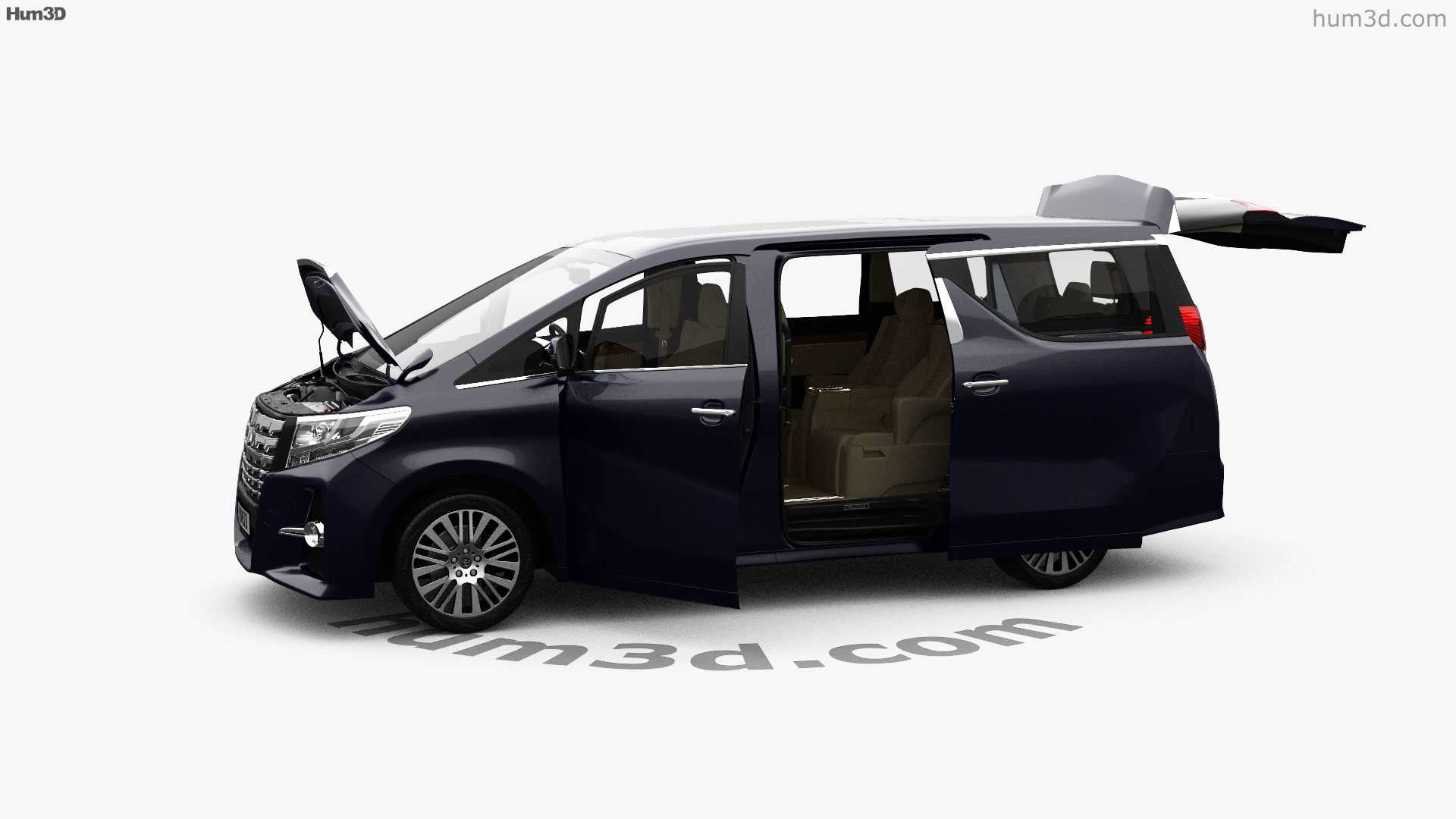 360 view of Toyota Alphard with HQ interior and engine RHD 2018 3D ...