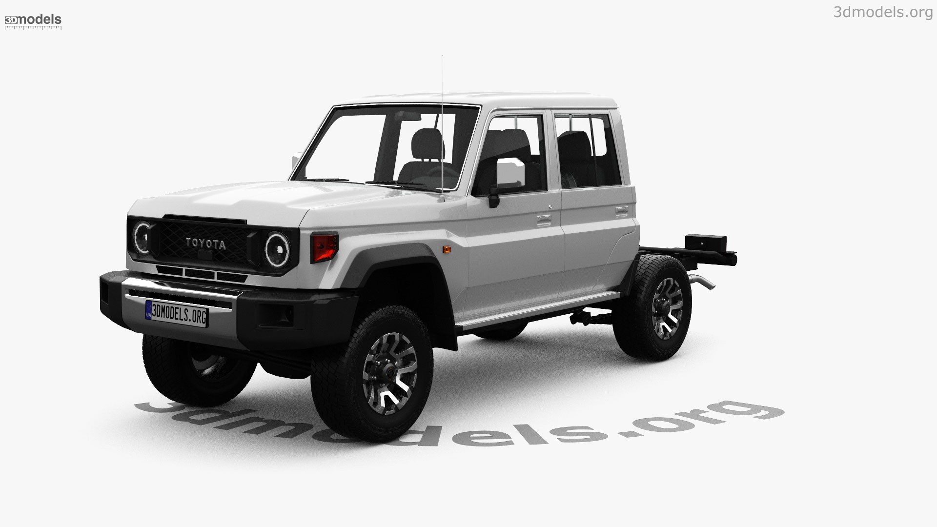 360 view of Toyota Land Cruiser Double Cab Chassis 2025 3D model ...