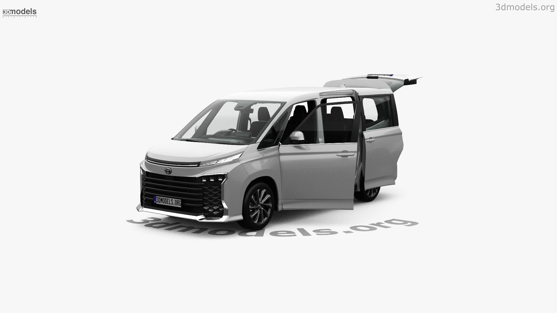 360 view of Toyota Voxy S-Z with HQ interior 2022 3D model - 3DModels store
