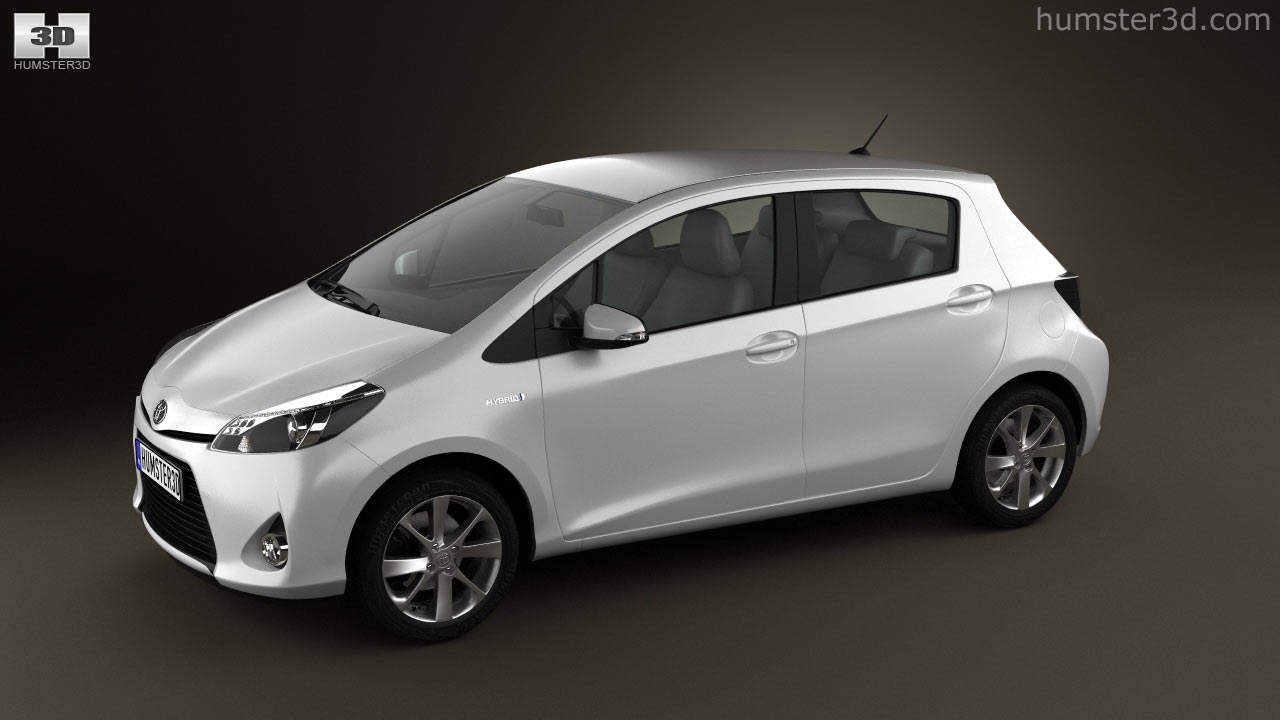 360 view of Toyota Yaris (Vitz) hybrid 2016 3D model - 3DModels store