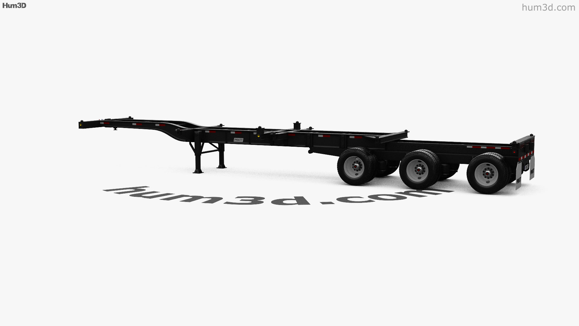360 view of Pratt GN2040EZ Container Chassis 40ft Semi Trailer 2021 3D ...