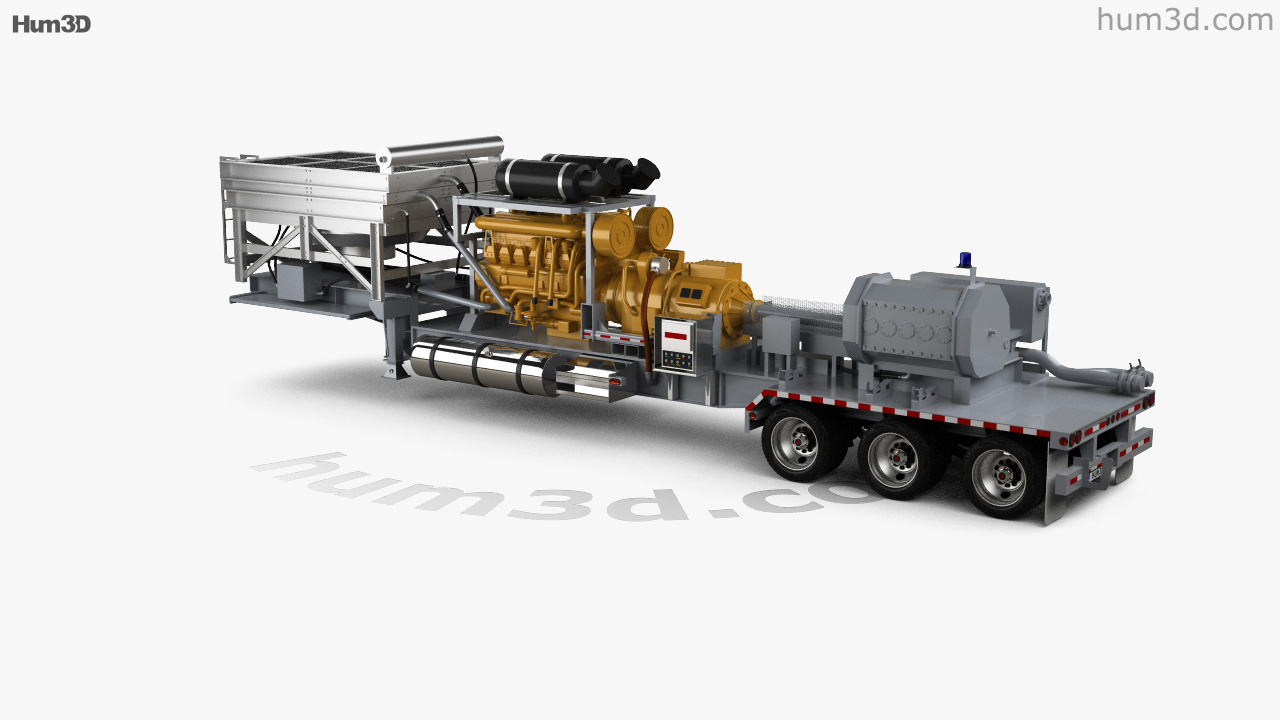 360 view of Fracturing Unit Semi Trailer 2018 3D model - 3DModels store