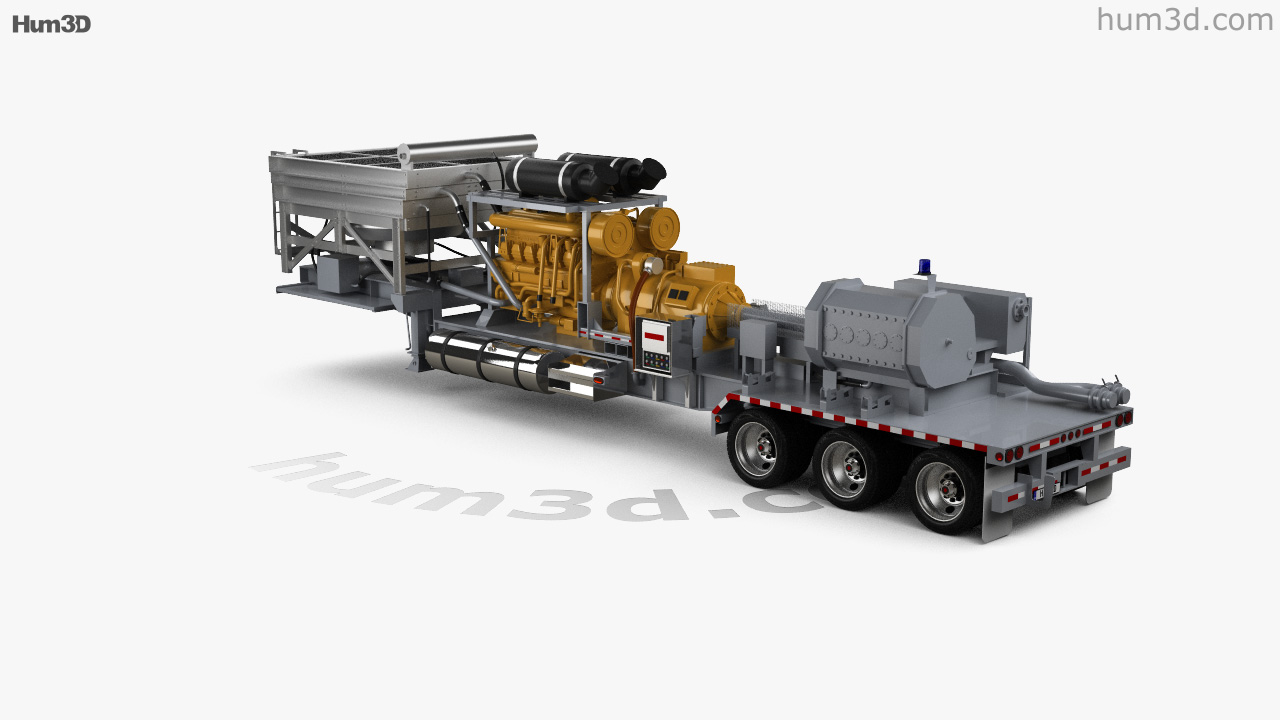 360 view of Fracturing Unit Semi Trailer 2018 3D model - 3DModels store