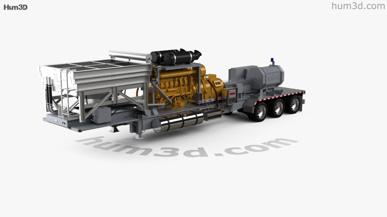 360 view of Fracturing Unit Semi Trailer 2018 3D model - 3DModels store