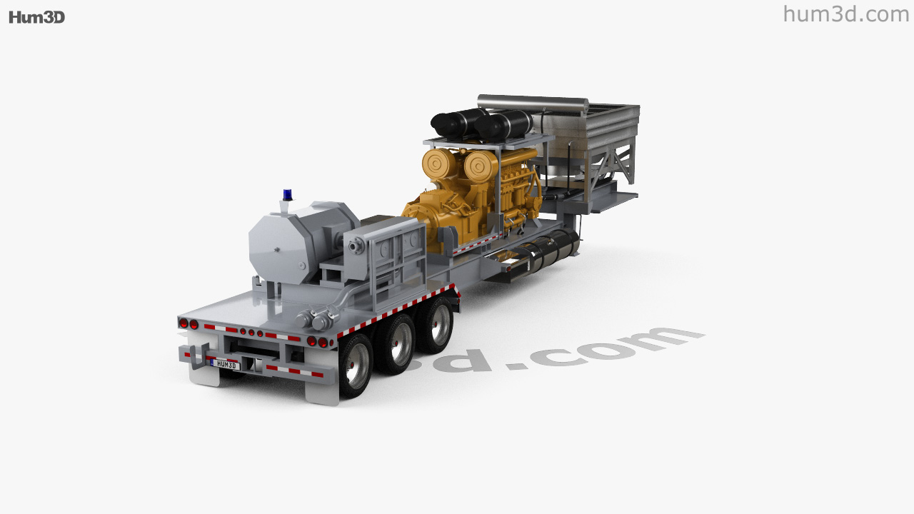 360 view of Fracturing Unit Semi Trailer 2018 3D model - 3DModels store