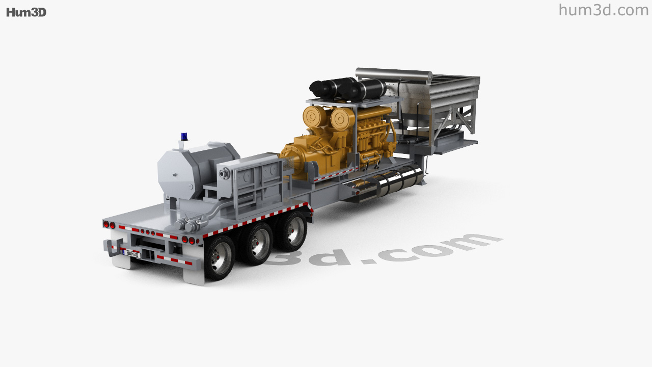 360 view of Fracturing Unit Semi Trailer 2018 3D model - 3DModels store