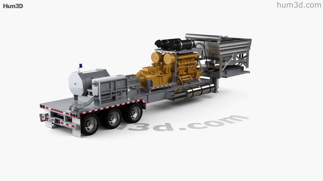 360 view of Fracturing Unit Semi Trailer 2018 3D model - 3DModels store