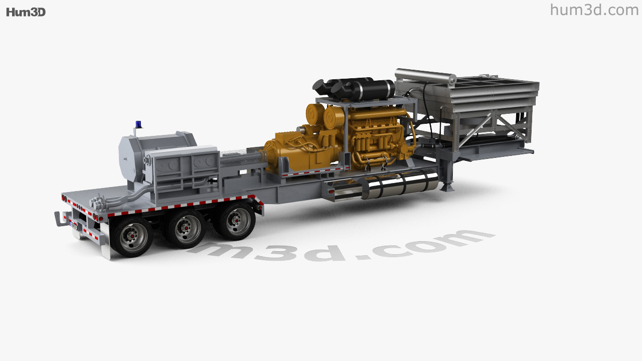 360 view of Fracturing Unit Semi Trailer 2018 3D model - 3DModels store