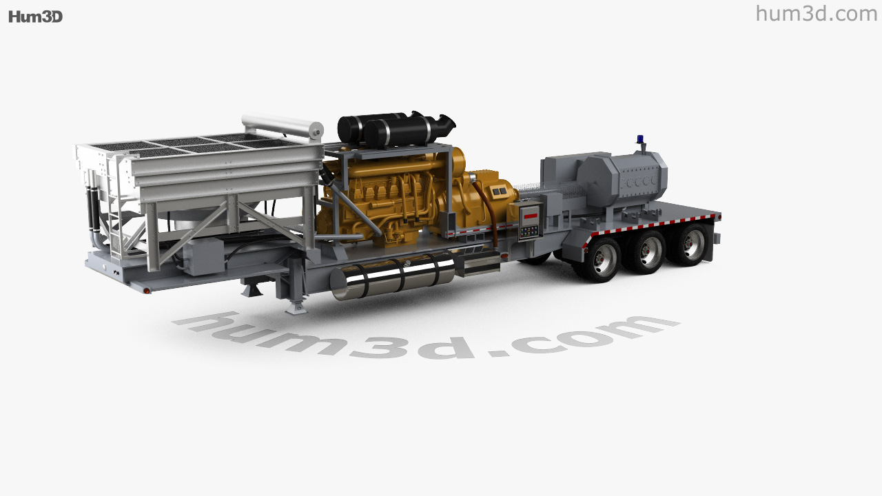 360 view of Fracturing Unit Semi Trailer 2018 3D model - 3DModels store