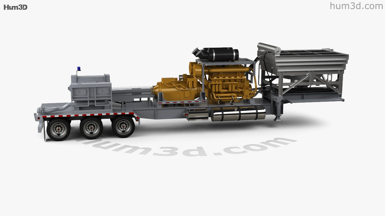 360 view of Fracturing Unit Semi Trailer 2018 3D model - 3DModels store