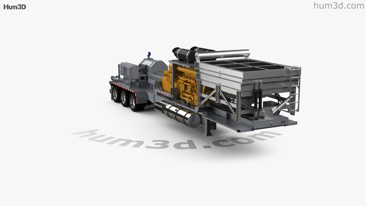 360 view of Fracturing Unit Semi Trailer 2018 3D model - 3DModels store