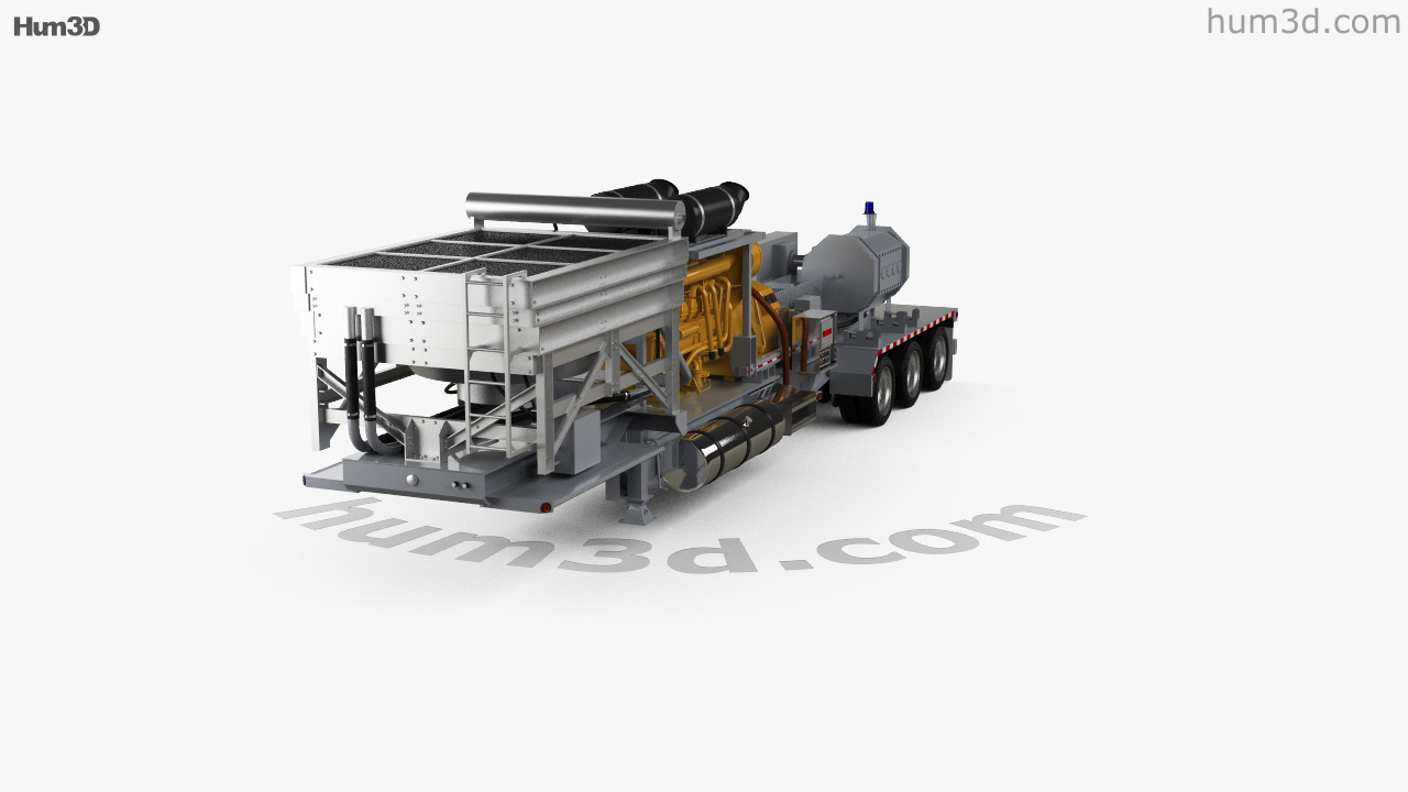 360 view of Fracturing Unit Semi Trailer 2018 3D model - 3DModels store