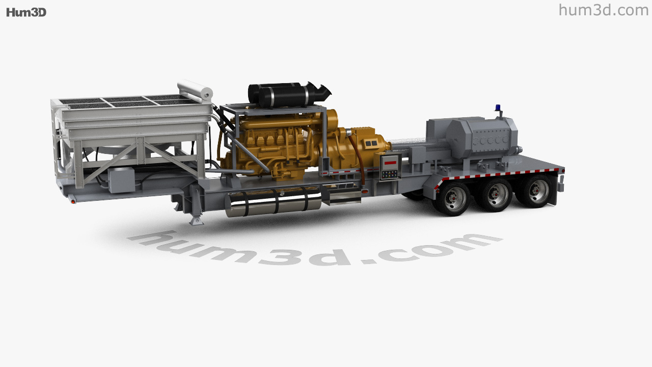 360 view of Fracturing Unit Semi Trailer 2018 3D model - 3DModels store