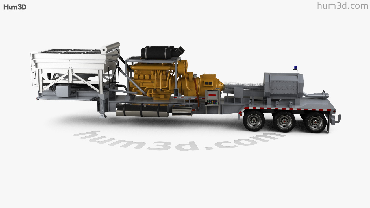 360 view of Fracturing Unit Semi Trailer 2018 3D model - 3DModels store