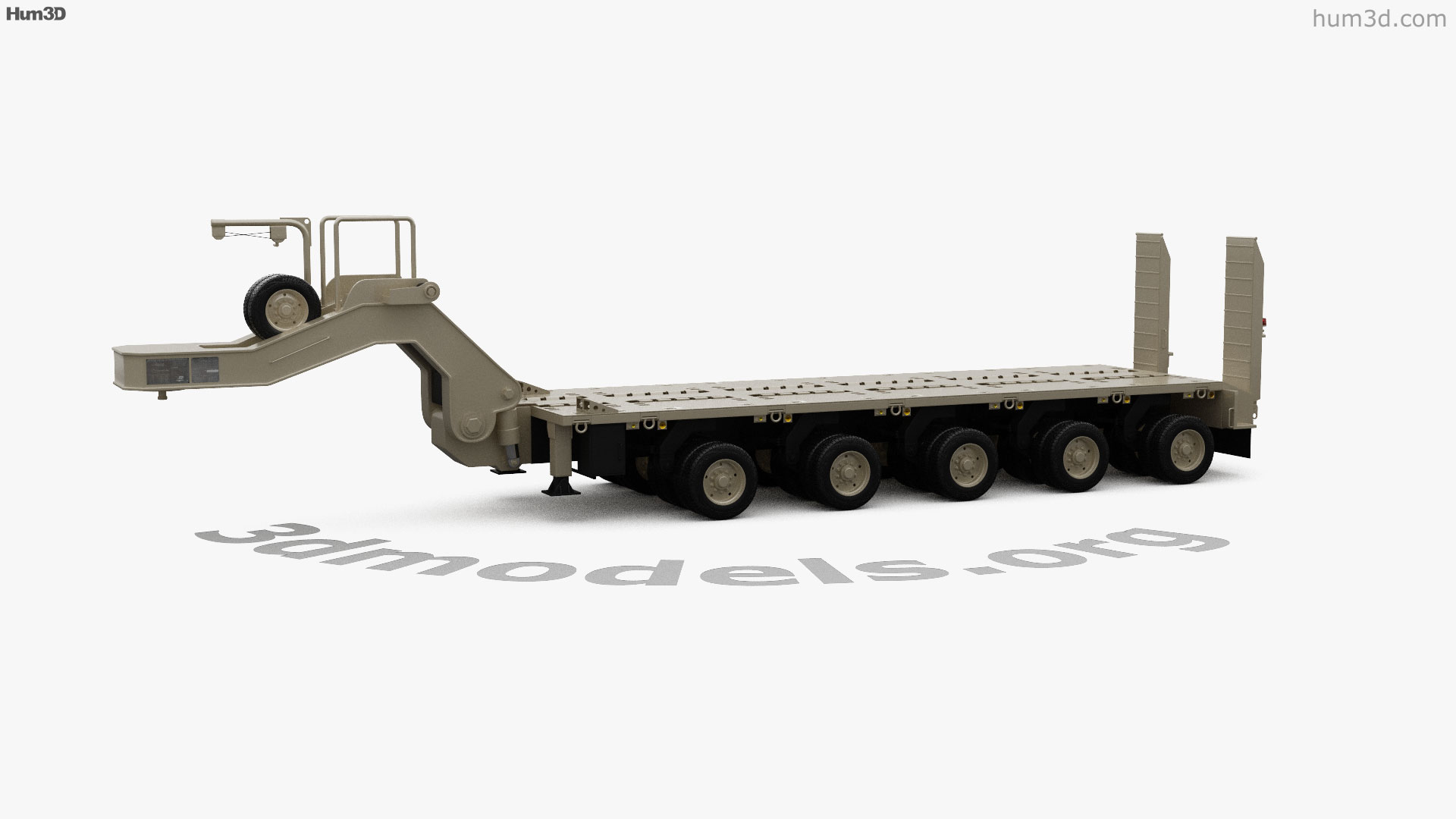 360 view of M1000 Heavy Equipment Transport Semi Trailer 2013 3D model ...
