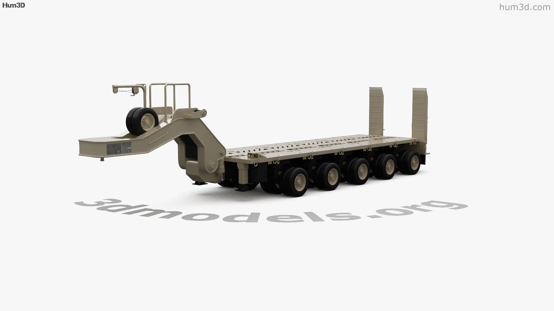 360 view of M1000 Heavy Equipment Transport Semi Trailer 2013 3D model ...