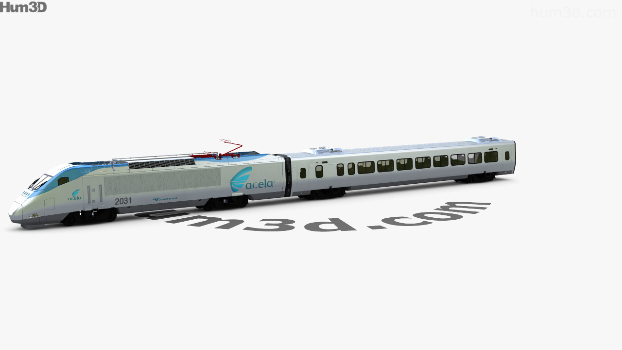 360 view of Amtrak Acela Express Train 3D model - 3DModels store