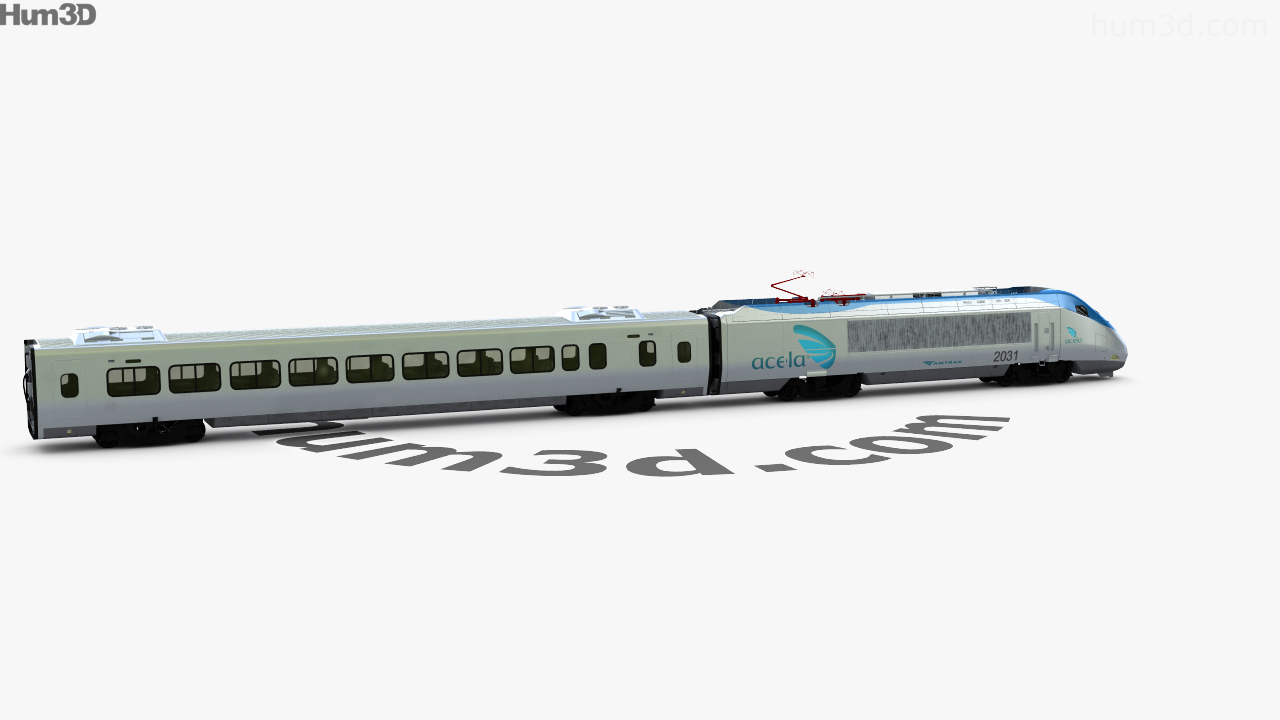 360 view of Amtrak Acela Express Train 3D model - 3DModels store