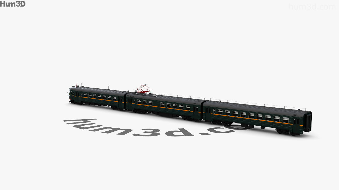 360 view of ER9PK-160-SL Suburban train 3D model - 3DModels store