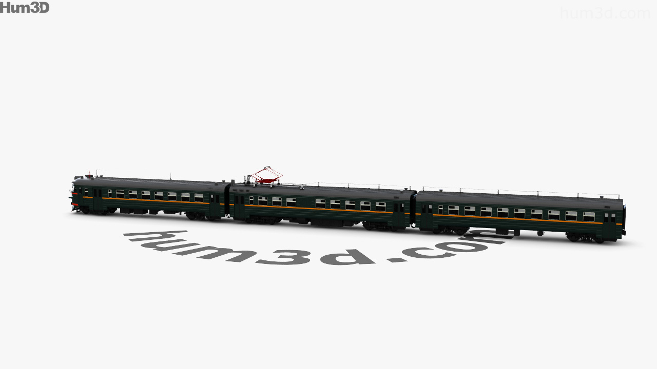 360 view of ER9PK-160-SL Suburban train 3D model - 3DModels store
