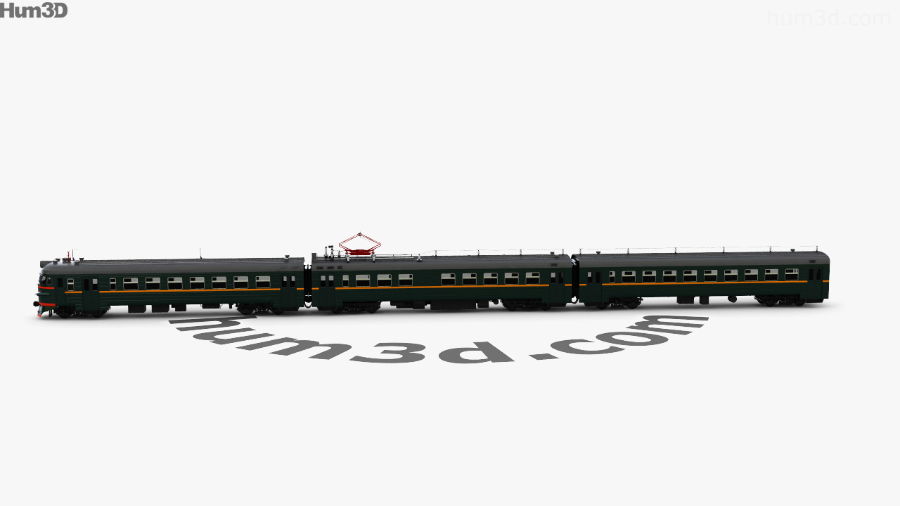 360 view of ER9PK-160-SL Suburban train 3D model - 3DModels store