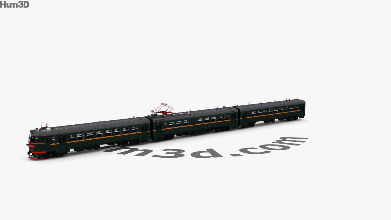 360 view of ER9PK-160-SL Suburban train 3D model - 3DModels store