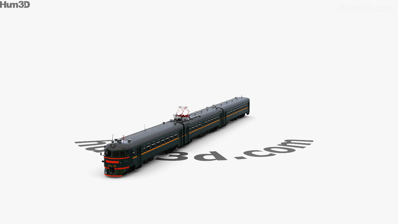 360 view of ER9PK-160-SL Suburban train 3D model - 3DModels store
