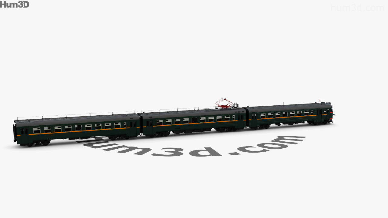 360 view of ER9PK-160-SL Suburban train 3D model - 3DModels store
