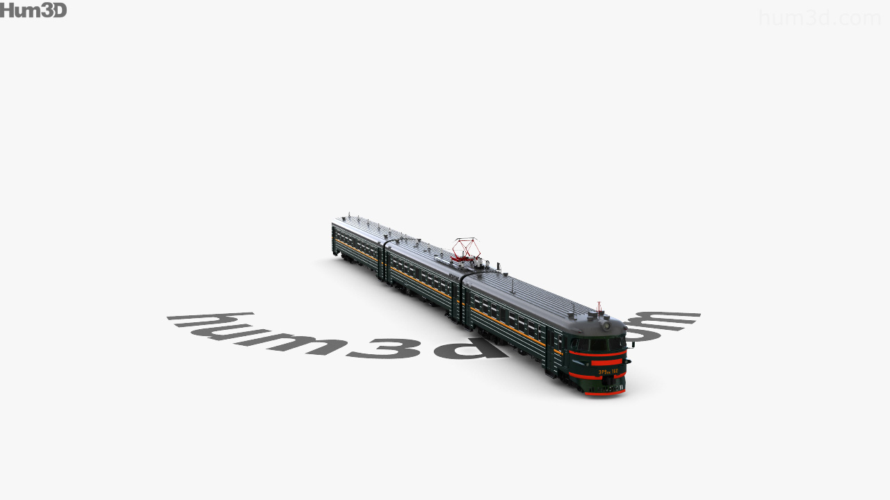 360 view of ER9PK-160-SL Suburban train 3D model - 3DModels store