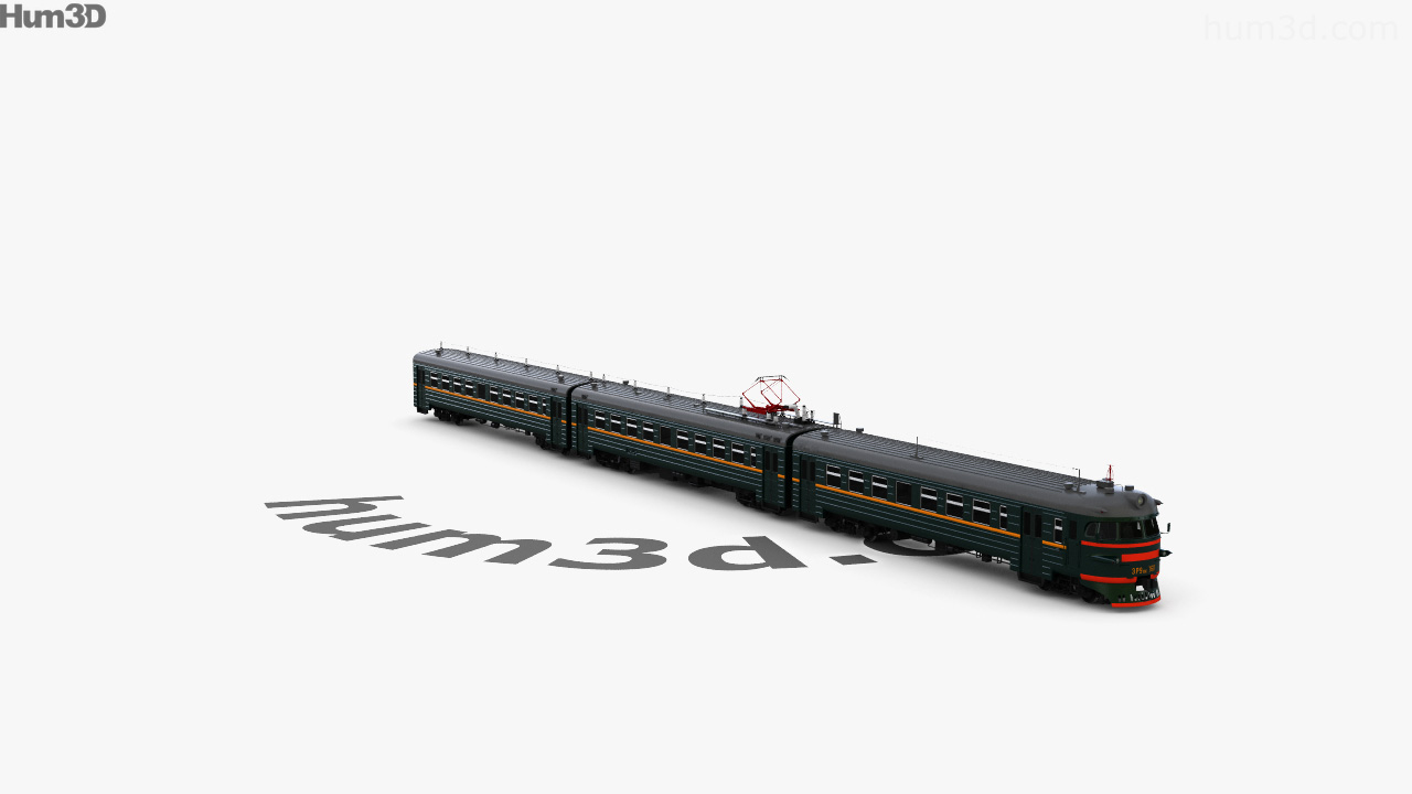 360 view of ER9PK-160-SL Suburban train 3D model - 3DModels store