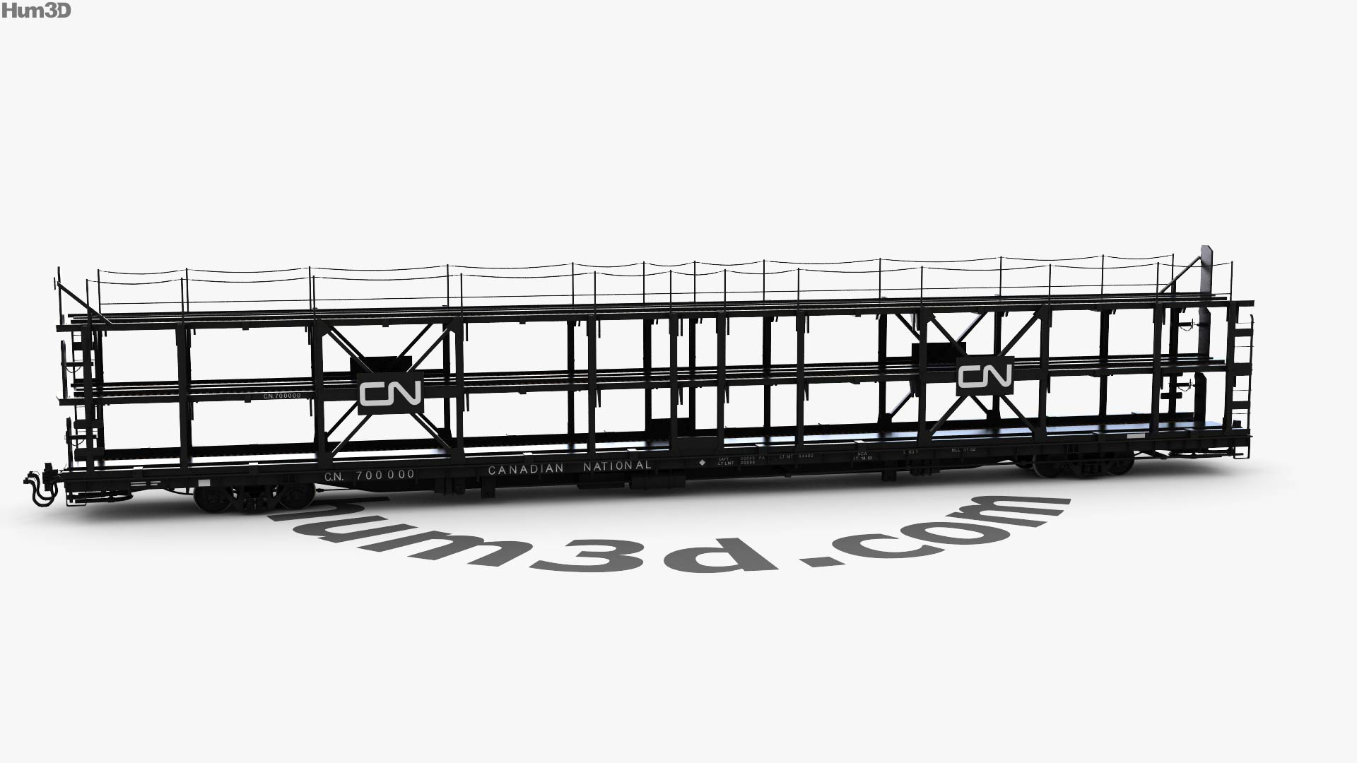 360 view of Railroad car transporter (Autorack) 3D model - 3DModels store