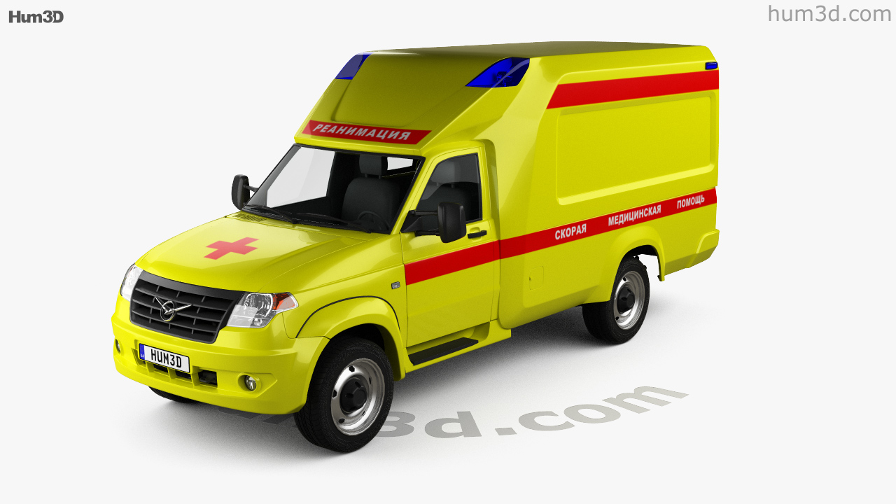 360 view of UAZ Profi Ambulance 2019 3D model - 3DModels store
