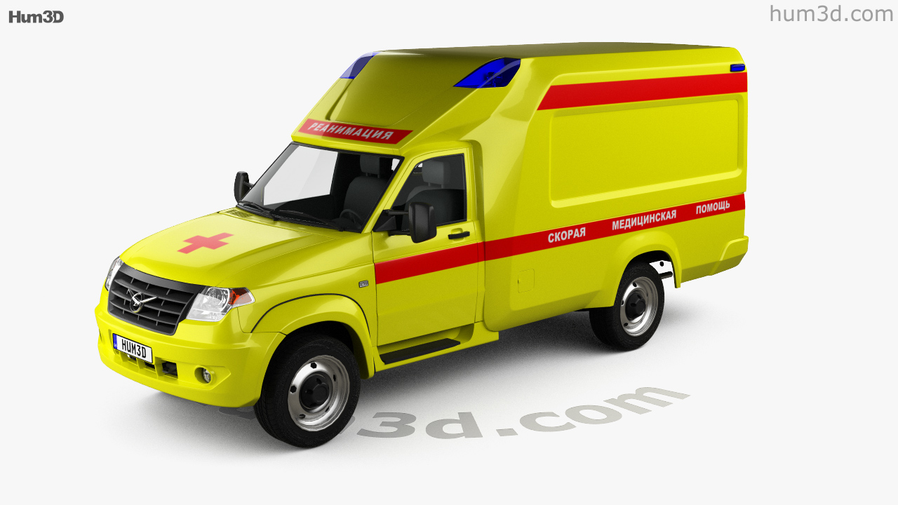 360 view of UAZ Profi Ambulance 2019 3D model - 3DModels store