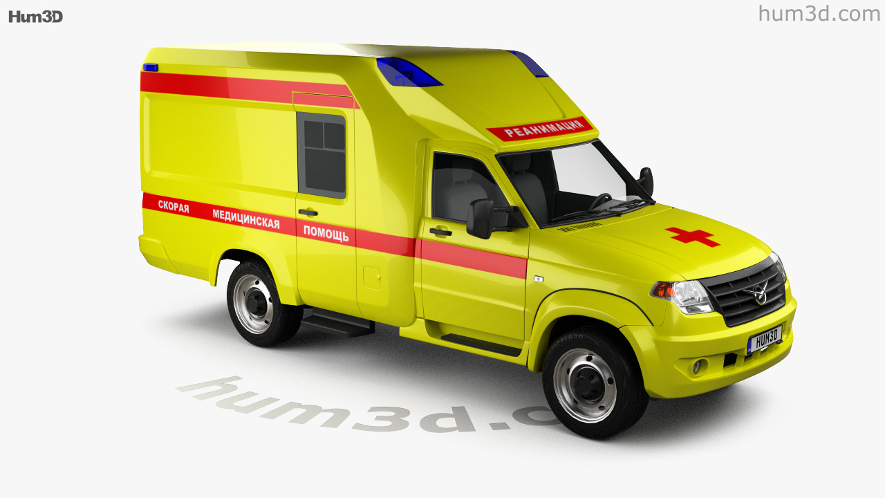 360 view of UAZ Profi Ambulance 2019 3D model - 3DModels store