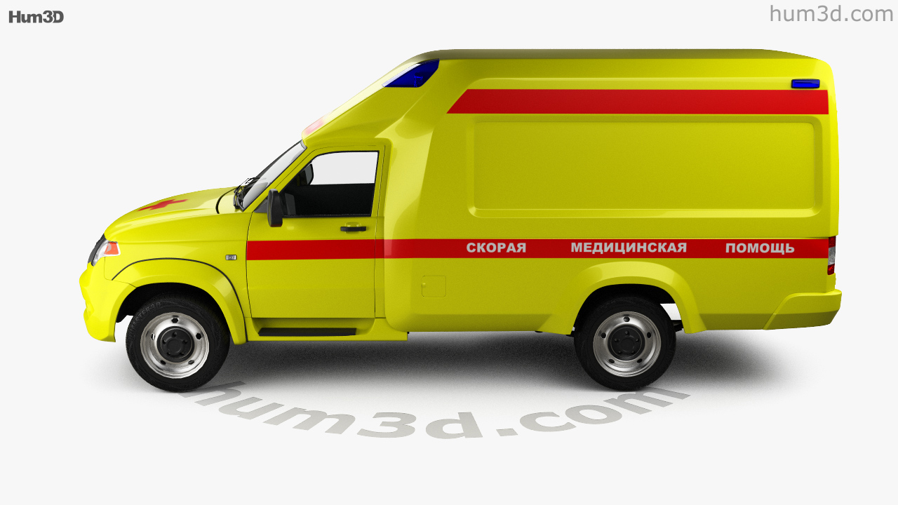 360 view of UAZ Profi Ambulance 2019 3D model - 3DModels store