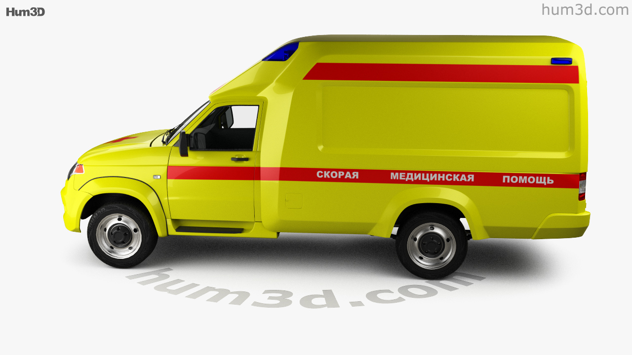 360 view of UAZ Profi Ambulance 2019 3D model - 3DModels store