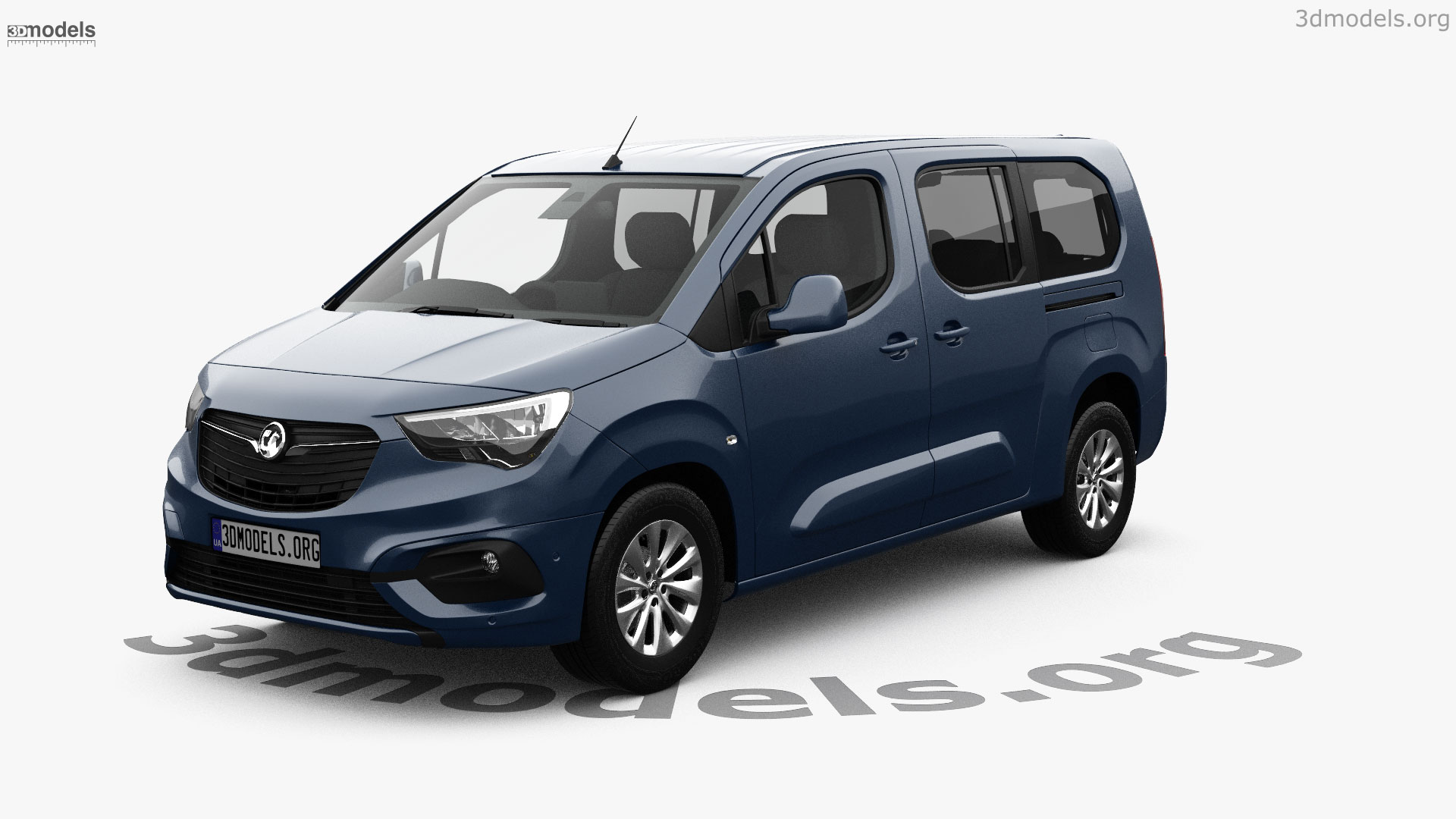360 view of Vauxhall Combo Life XL 2021 3D model - 3DModels store